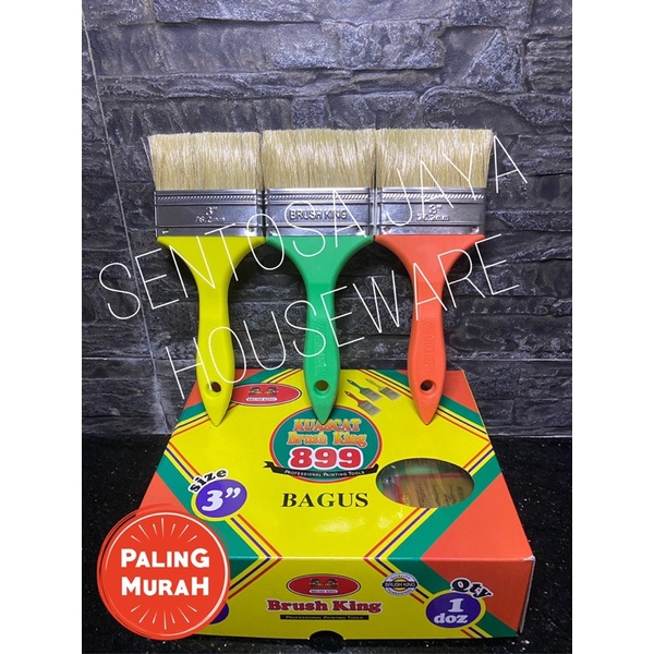 Jual Kuas cat satuan / kuas cat 3" inch / kuas cat brush king 3" Inch ...