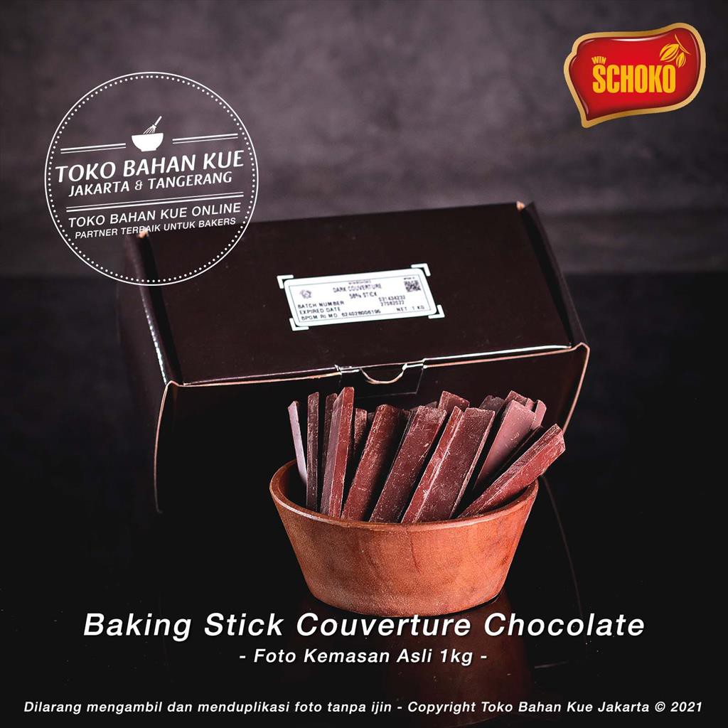 Jual Schoko Stick Couverture 58% 500gr Dark Chocolate Batons Coklat ...