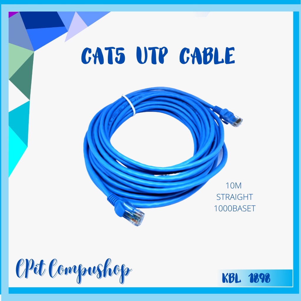 Jual CAT5 10M UTP Cable Networking Straight-Through Kabel LAN Cat 5 | Shopee Indonesia