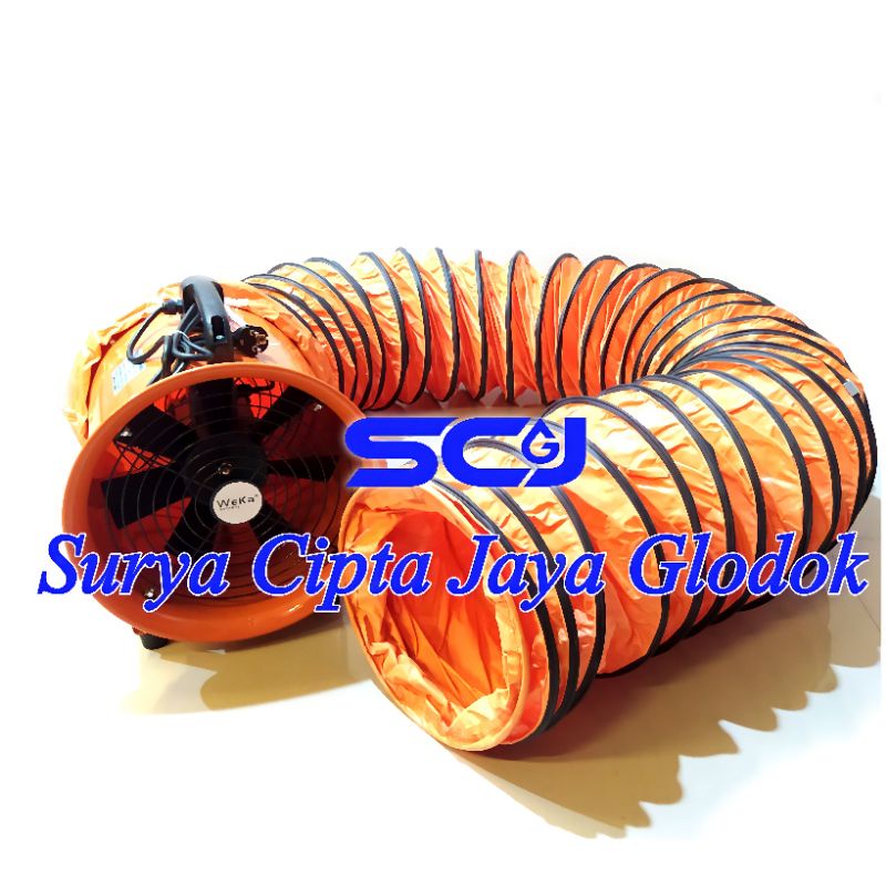 Jual Exhaus fan 10" kipas blower portable ventilator weka plus flexible ...
