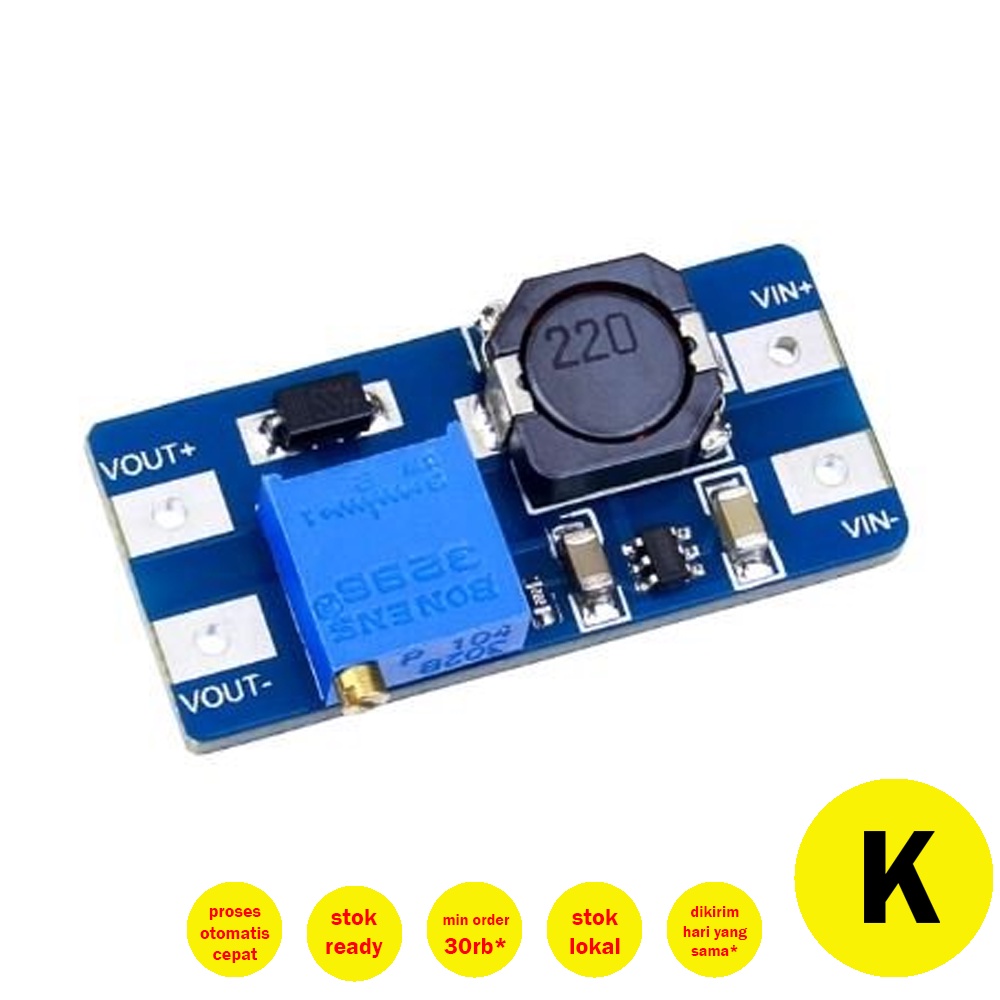 Jual MT3608 DC-DC Step Up 2A Power Booster Modul Arduino Raspberry | Shopee Indonesia