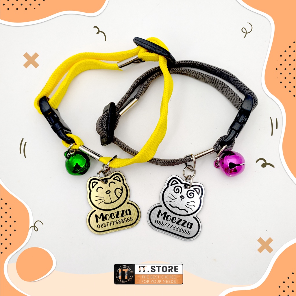 Jual Grafo kalung kucing name tag Custom (Emoji Version) | Shopee Indonesia