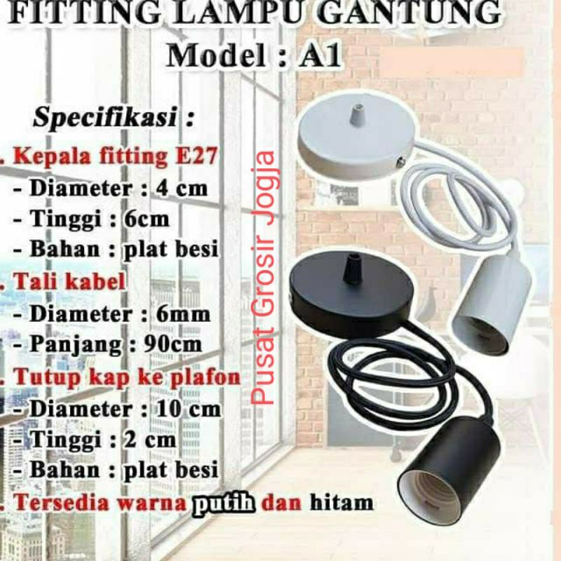 Jual FITTING LAMPU GANTUNG HIAS BESI / LAMPU FITTING e27 VINTAGE | Shopee Indonesia