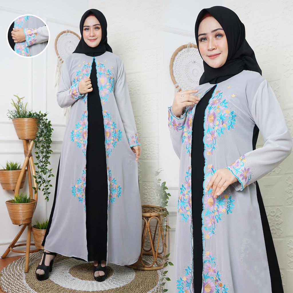Jual Gamis Premium Abaya Biru Formal & Casual - Abiyyu (GA 7017 ...