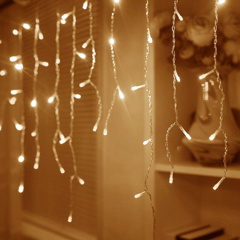 Jual LED DROP Curtain FAIRY Light Warm White | Shopee Indonesia