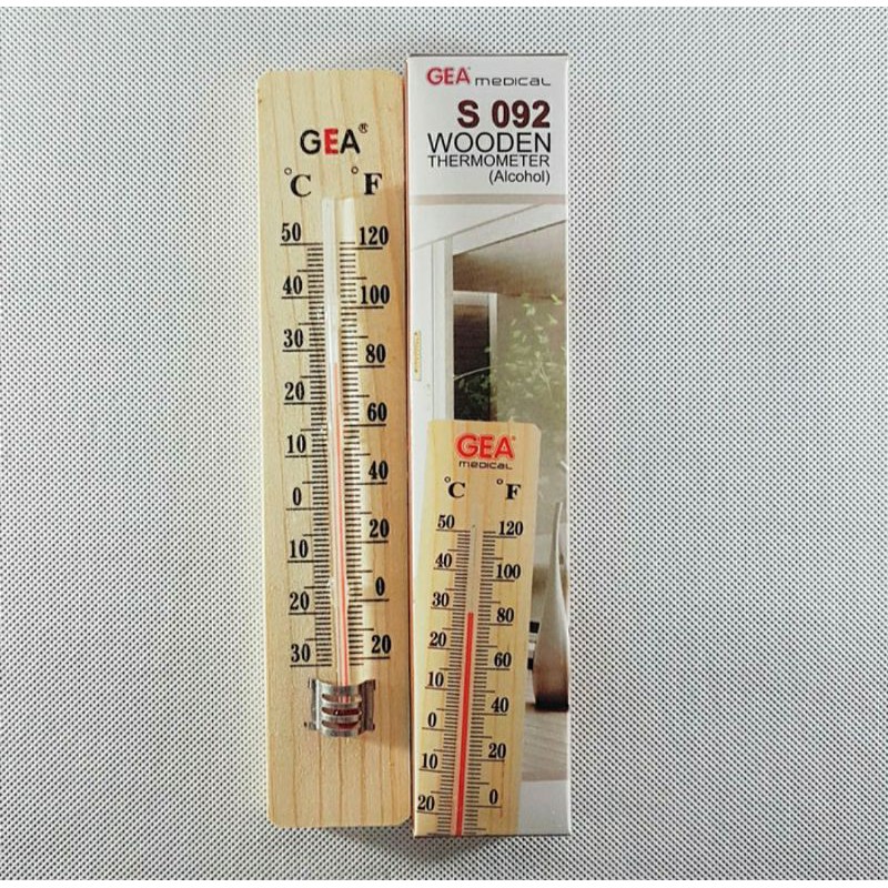 Jual Thermometer Ruangan / Termometer Dinding Kayu / Wooden Box GEA ...