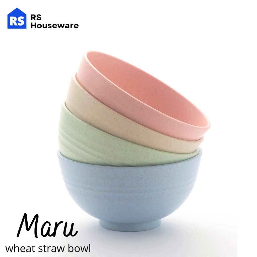Jual [RS] MARU Mangkuk Saji Wheat Straw Mangkuk Makan Dinner Bowl ...