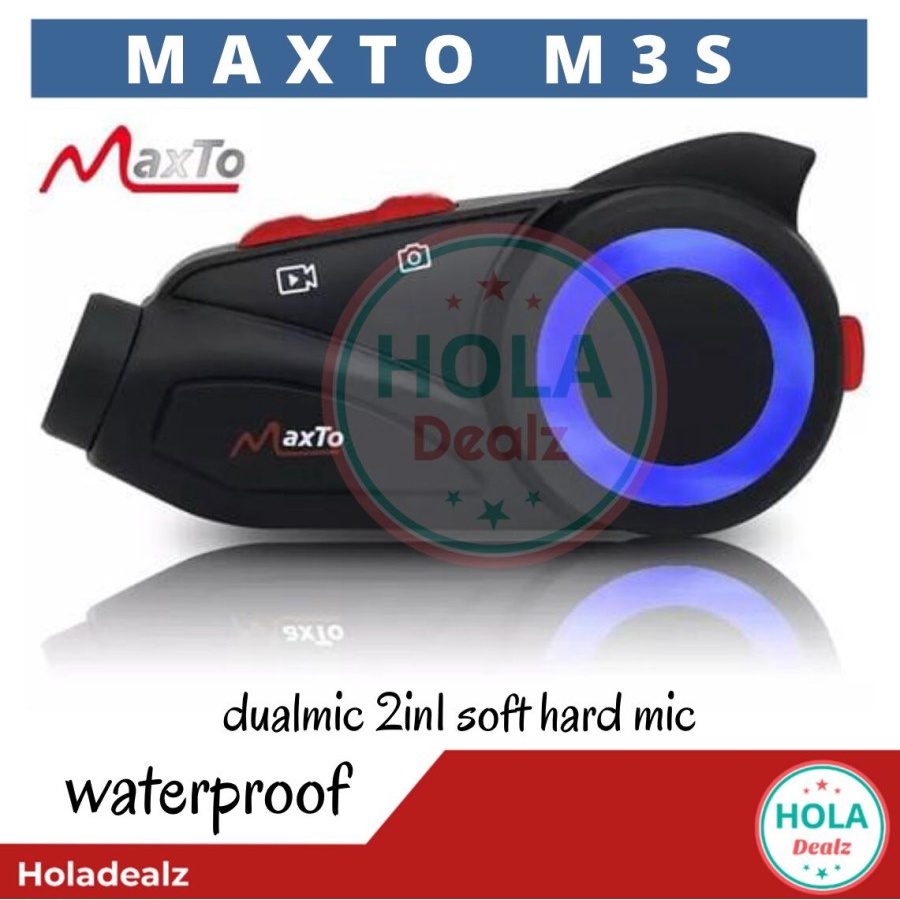Jual MAXTO M3S INTERCOM CAMERA 6 RIDER BLUETOOTH HELM HEADSET INTERCOM ...