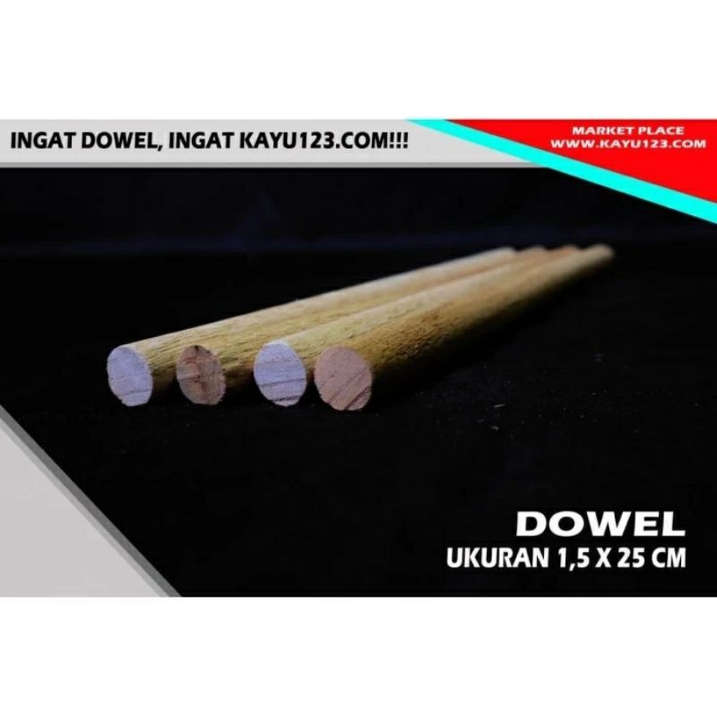 Jual DOWEL KAYU STIK KAYU BULAT GAGANG SAPU 1,5 CM X PANJANG 25 CM | Shopee Indonesia
