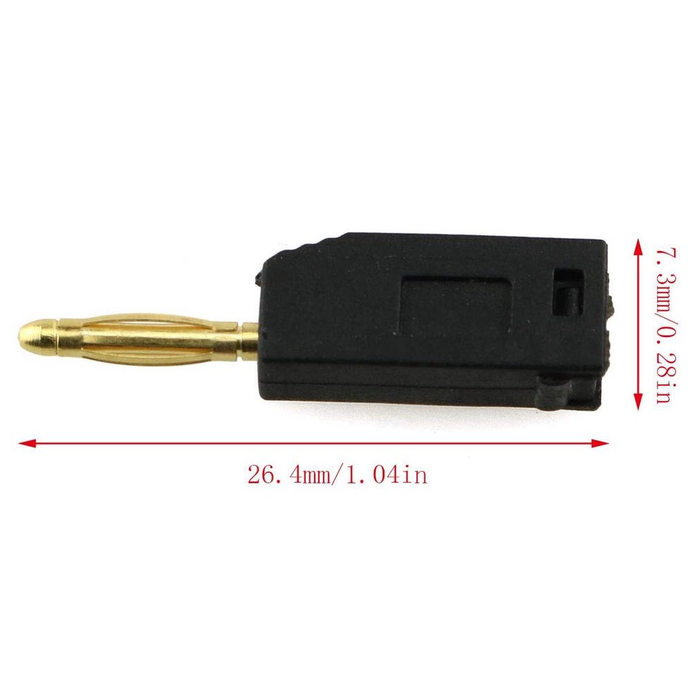 Jual Banana Jack Male Plug Connector 2mm Gold Plate mic konektor hitam | Shopee Indonesia
