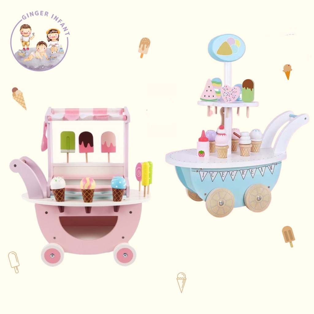 Jual Playset Ice Cream Stall Mainan Gerobak Dorong Mini Super Gemes ...
