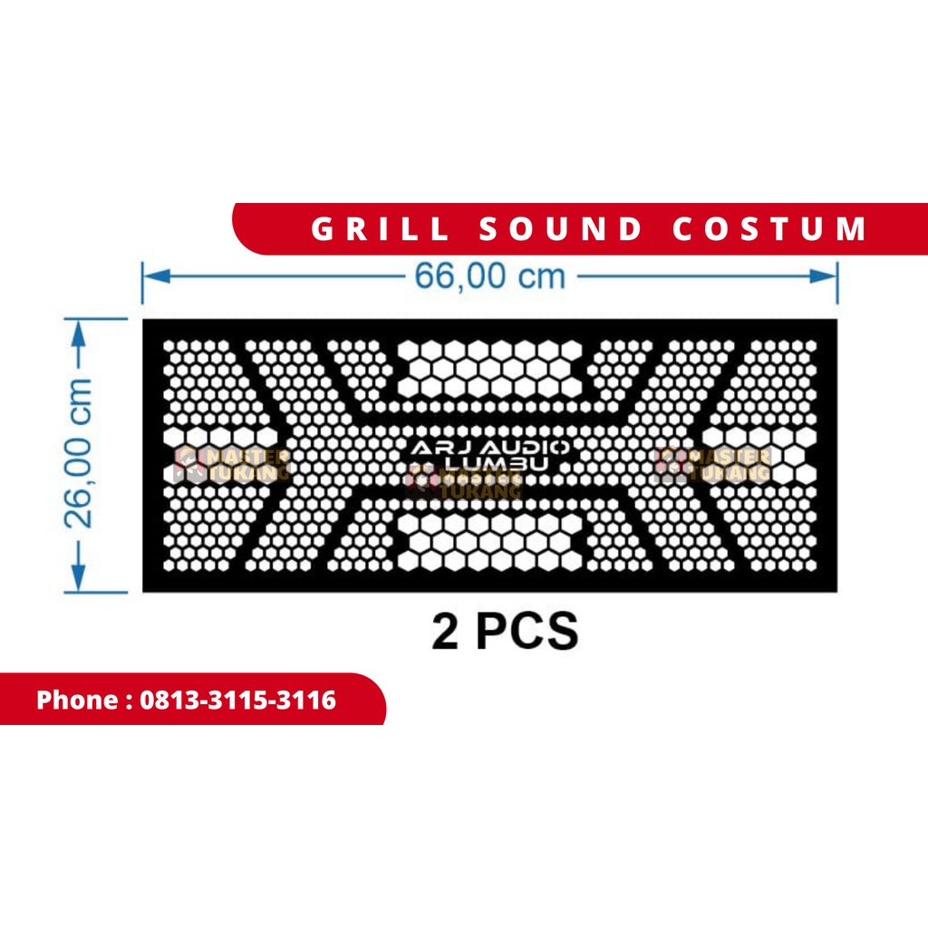 Jual Cutting grill sound ukuran tinggi 57,7 x Lebar 39 cm plat 1mm ...