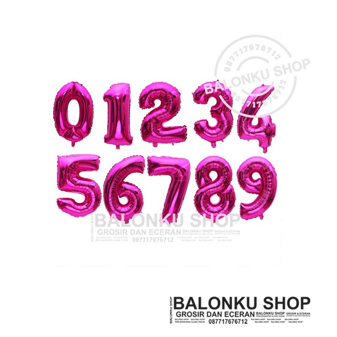 Jual Balon Foil Angka Pink Polos / Balon Angka Pink / Angka | Shopee ...