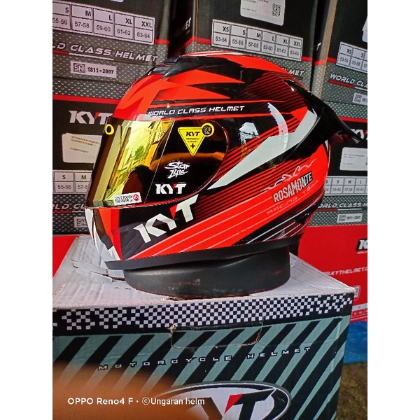 Jual KYT R10 #3 Rosamonte red fluo paket ganteng | Shopee Indonesia
