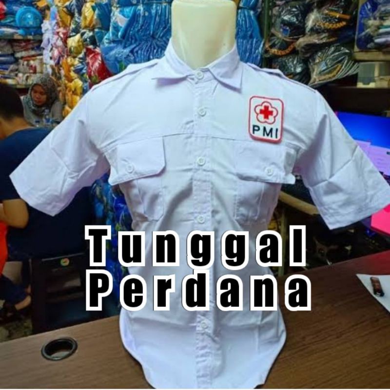 Jual Seragam baju kemeja putih logo PMI Indonesia|Shopee Indonesia