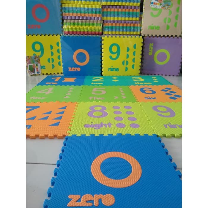 Jual Matras Eva Puzzle Angka Warna Kombinasi Alas Bermain Edukatif ...