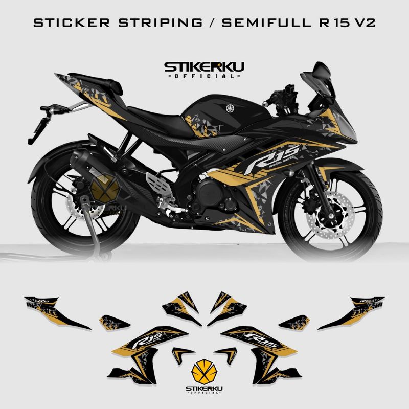Jual STIKER MOTOR YAMAHA R 15 V2/DECAL STRIPING BODY VARIASI MOTOR ...