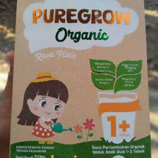 Puregrow Organic 1+ Susu Formula Organik Anak Usia 1-3 Tahun Rasa Plain ...