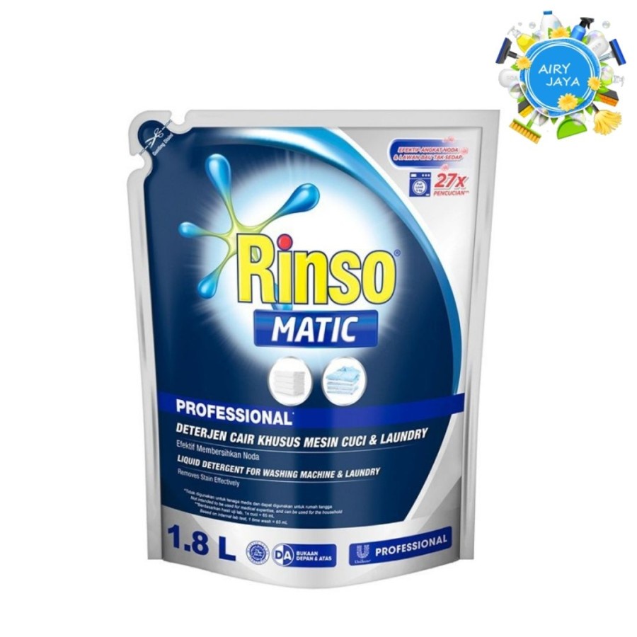 Jual Rinso Matic Professional Detergent Liquid 1.8 Liter | Shopee Indonesia