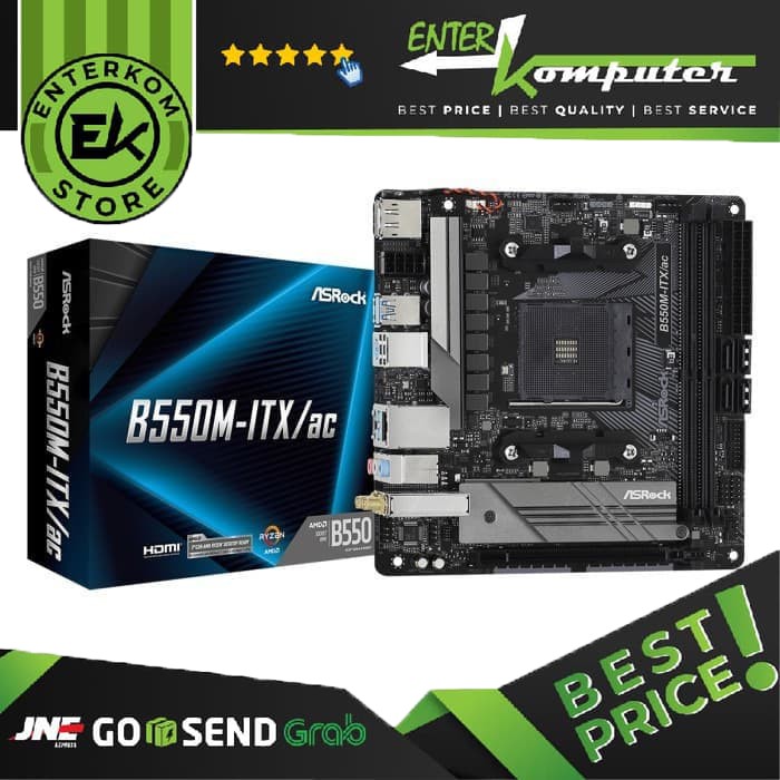 Jual ASRock B550M ITX/AC (AM4, AMD Promontory B550, DDR4, USB3.2, SATA3 ...