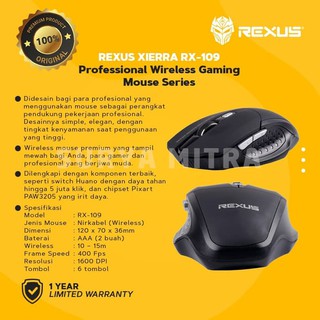 Mouse Wireless Rexus RX109 Xierra Professional | Shopee Indonesia