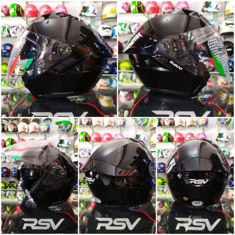 Jual RSV HELM SV300 SOLID BLACK GLOSSY | RSV SV 300 ORIGINAL | Shopee ...