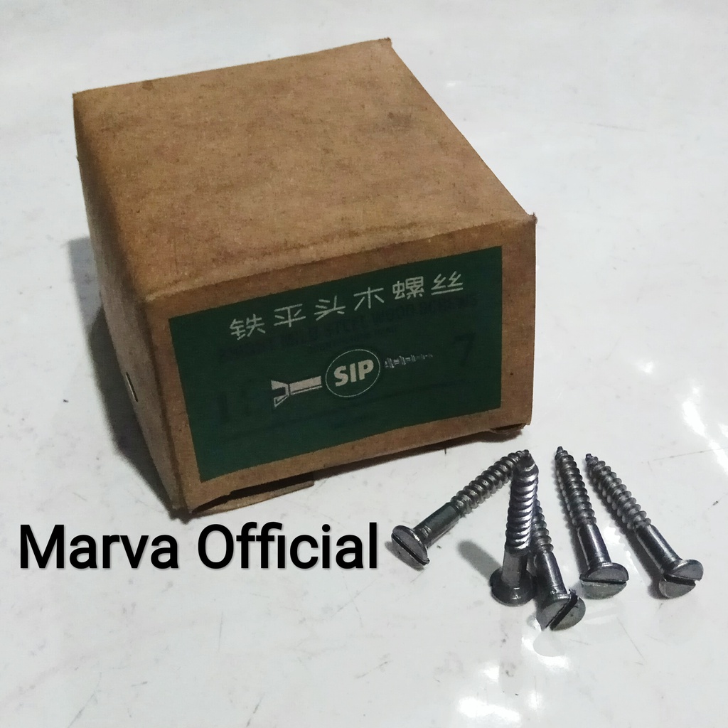 Jual ECER Sekrup minus - SIP 1 1/4 x 7 screw min 1.25x7 besi sekerup ...