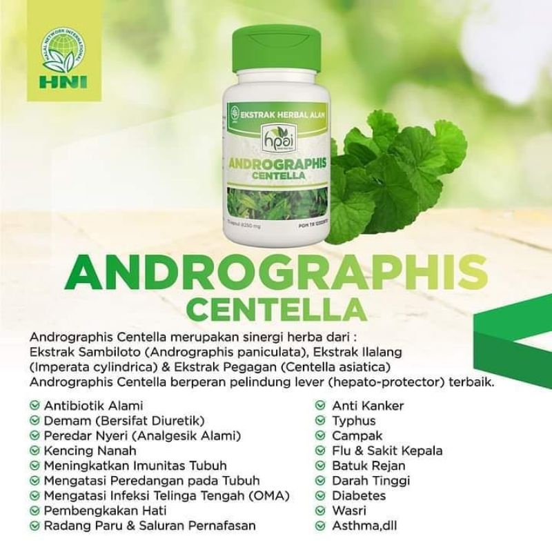 Jual ANDROGRAPHIS Centella HPAI (Pelindung Liver Terbaik) | Shopee ...