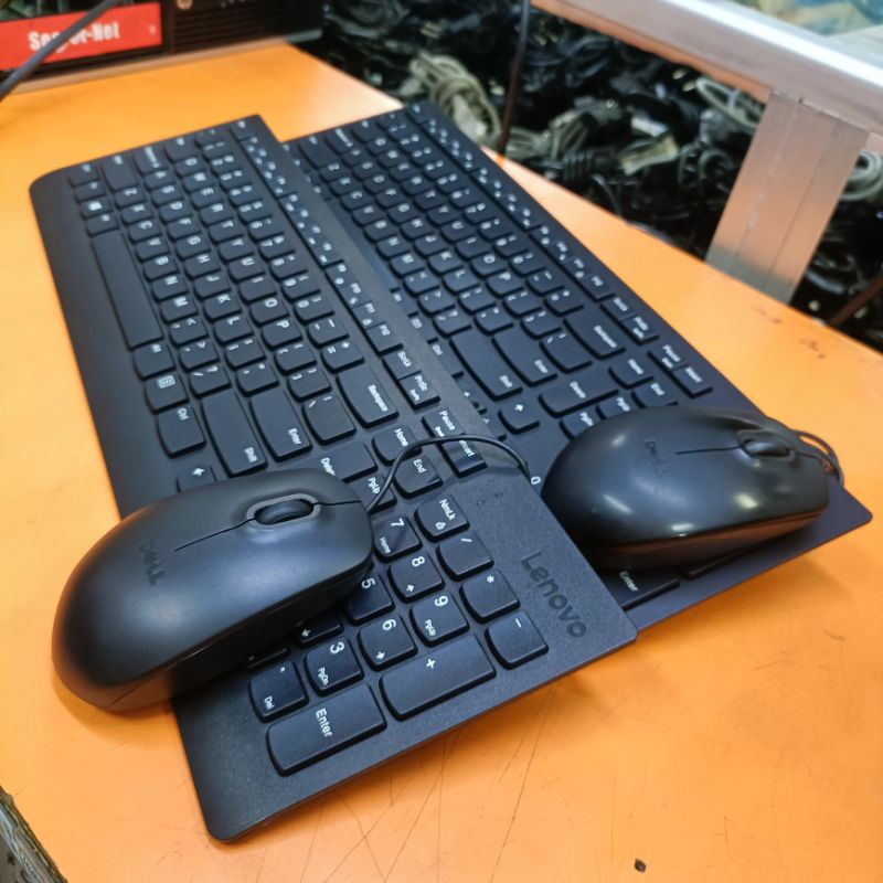 Jual Paket Keyboard + Mouse LENOVO super Slim tipis USB Original Like ...