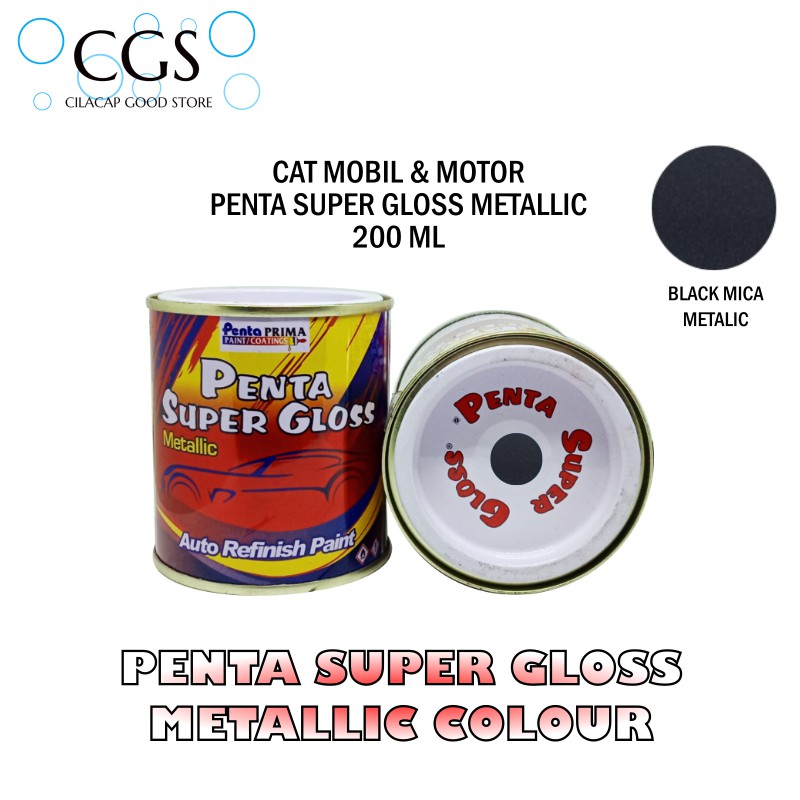 Jual Cat Penta METALLIC BLACK MICA 200 gram - cat hitam metalik - cat ...