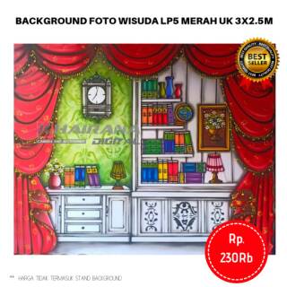 Jual Background Backdrop Latar/Layar Studio Foto Wisuda LP5 Merah 3x2 ...