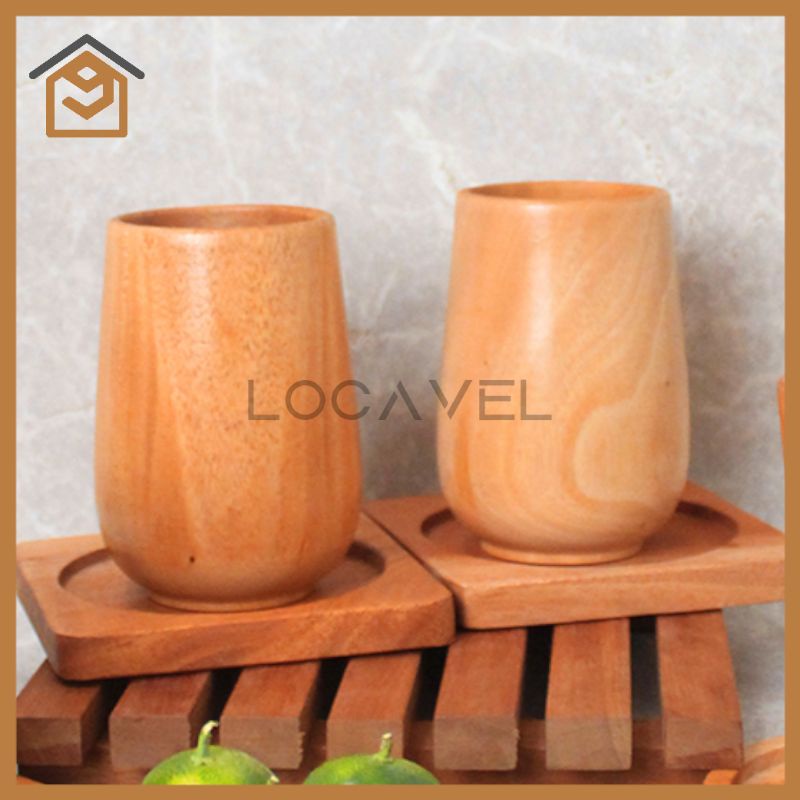 Jual LOCAVEL Gelas Kotak Kayu Mahoni / Gelas Kayu Estetik / Cangkir ...