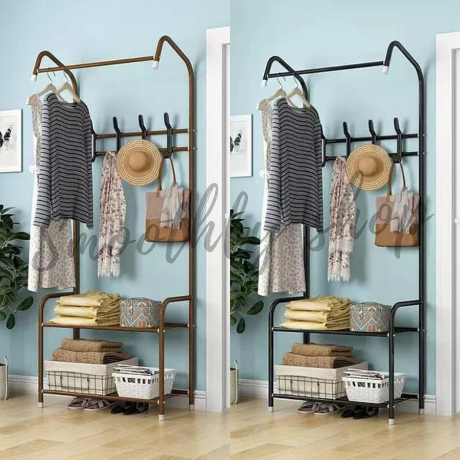 Jual Rak Gantungan Baju Stand Hanger Stainless 3 Susun 2 Sisi tanpa ...