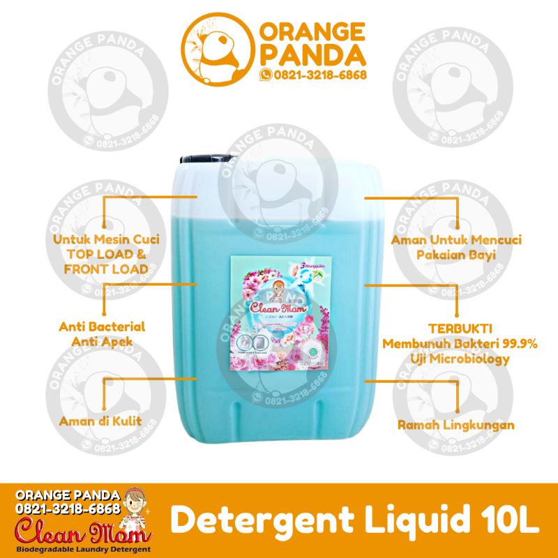 Jual Clean Mom Detergent Liquid / Detergent Cair 10 Liter, TOP LOADING ...