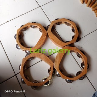 Jual Alat Musik Perkusi Tamborin kayu, kecer,kencreng Indonesia|Shopee ...