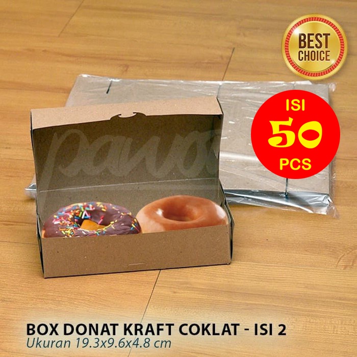 Jual Kotak Box Dus Donat| COKLATIsi 2 -( 50 Pcs) | Shopee Indonesia