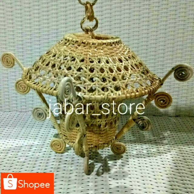 Jual KAP LAMPU ROTAN/LAMPU GANTUNG / LAMPU HIAS ROTAN MURAH | Shopee ...