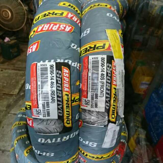 Jual Paket Ban Aspira Premio Sportivo 80 90 & 90 90 ring 14 ukuran standar bawaan motor matic ...