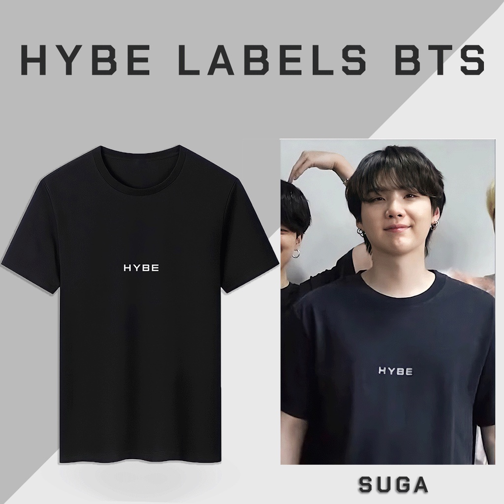 Jual KAOS SUGA BTS HYBE LABELS HITAM UNISEX PRIA WANITA | Shopee Indonesia