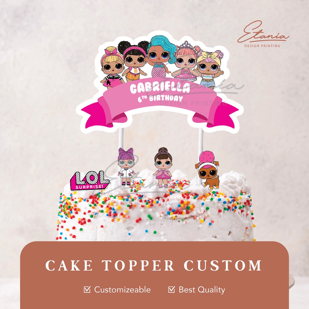 Jual Cake topper custom / paper cake topper cake birthday cake topper ...