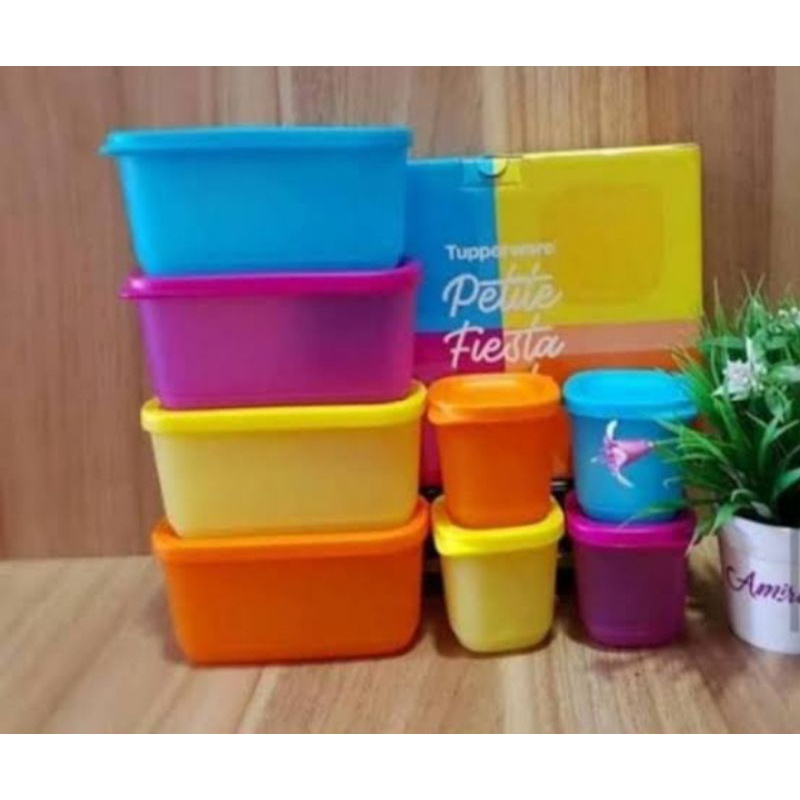 Jual petite fiesta set tupperware with box dan mini family mate round ...