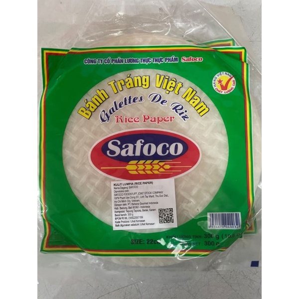 Jual Safoco banh trang viet nam rice paper 300gr kertas nasi / kulit ...