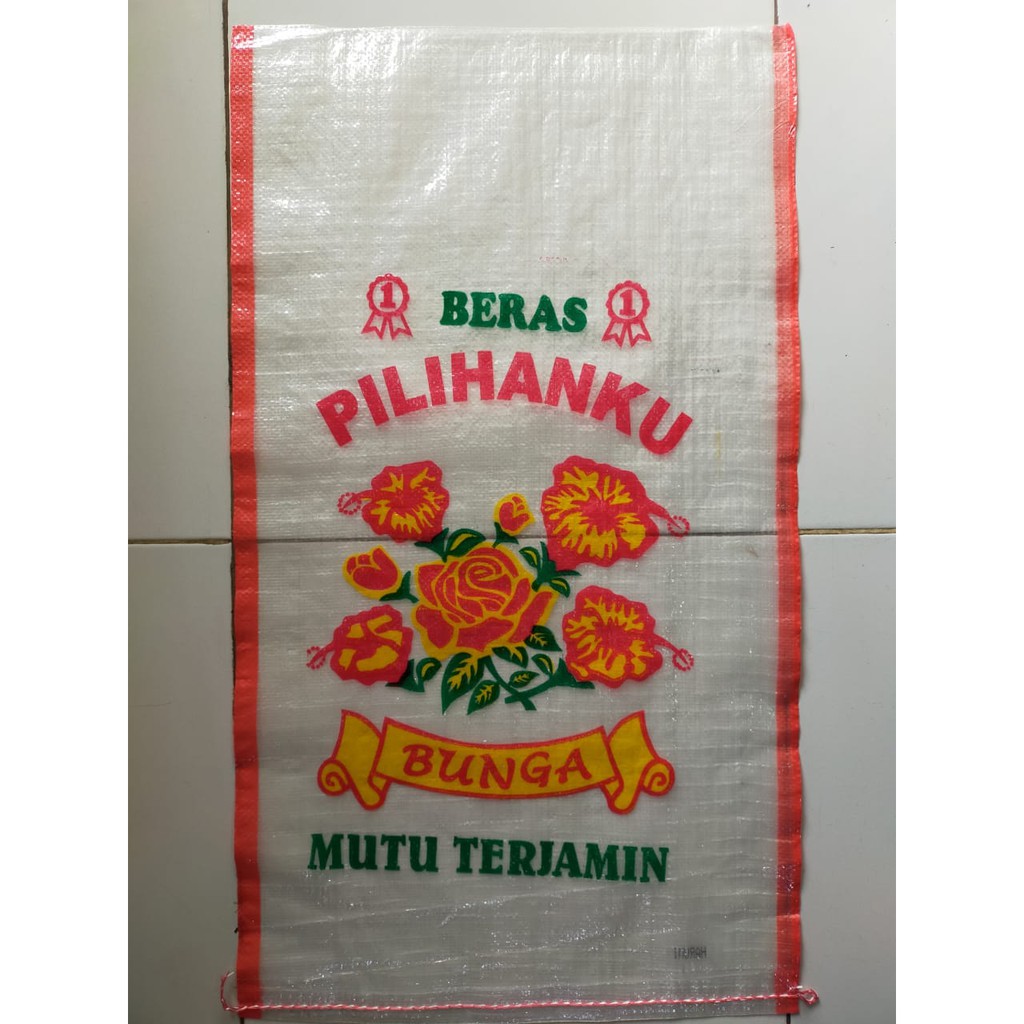 Jual Karung Beras Transparan Cap Bunga (List Merah) 20 Kg (+ Kartu ...