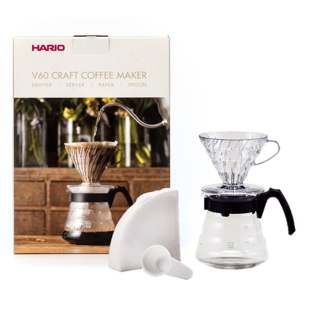 Jual Hario V60 Coffee Server Set - V60 Pour Over Kit 02 - 700 ml - Black | Shopee Indonesia