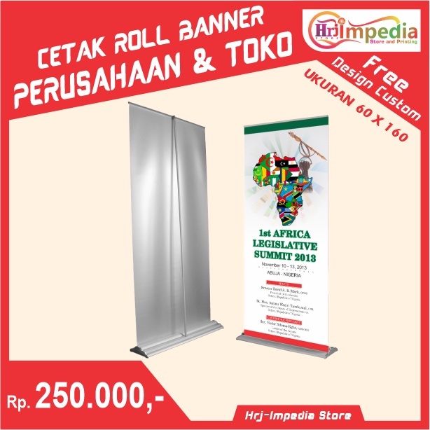 Jual Cetak Roll Banner Toko | Cetak Roll Banner Perusahaan Ukuran 60 x 160 | Shopee Indonesia