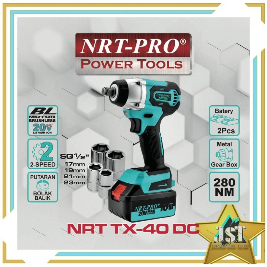 Jual NRT PRO Impact Driver Drill Cordless TX 40 DC Bor Sekrup Baterai 20 V | Shopee Indonesia