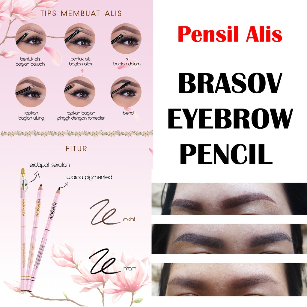 Jual BRASOV Pensil Alis Type A + SERUTAN 2.9 GRAM Eyebrow Pencil Original Sharpener Rautan Ori ...