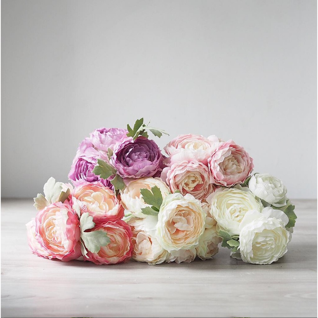 Jual Bunga Ranunculus Ikat Bouquet / Artificial Premium Ranunculus ...