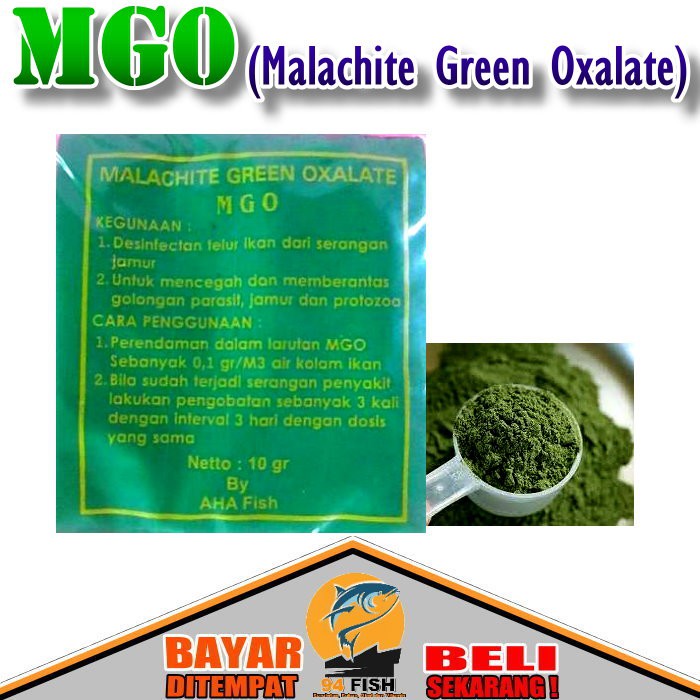 Jual MGO Malachite Green Oxalate Obat Hijau Disenfektan Telur Ikan Obat ...