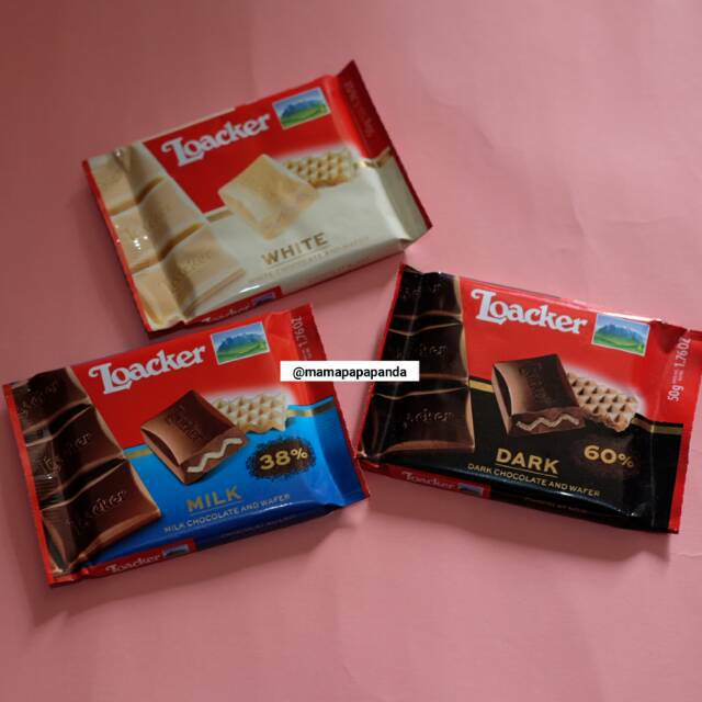 Jual Loacker Chocolate and Wafer Halal ( Milk, Dark, White Chocolate ...